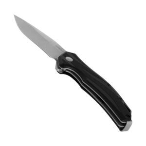 Kershaw Lateral Folding Pocket Knife, 3.1 inch Stonewashed Blade, Pocketclip,BLACK