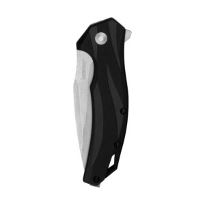 Kershaw Lateral Folding Pocket Knife, 3.1 inch Stonewashed Blade, Pocketclip,BLACK