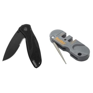 kershaw glassbreaker blur pocketknife + smith's pp1 pocket pal knife sharpener