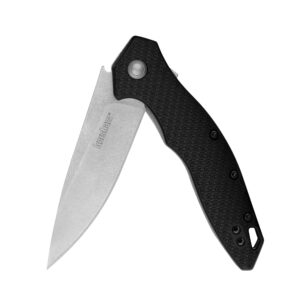 kershaw shoreline pocket knife, all purpose 3 inch blade, deep carry pocketclip,black