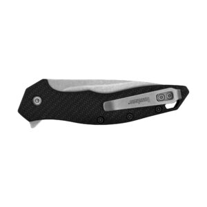 Kershaw Shoreline Pocket Knife, All Purpose 3 inch Blade, Deep Carry Pocketclip,BLACK