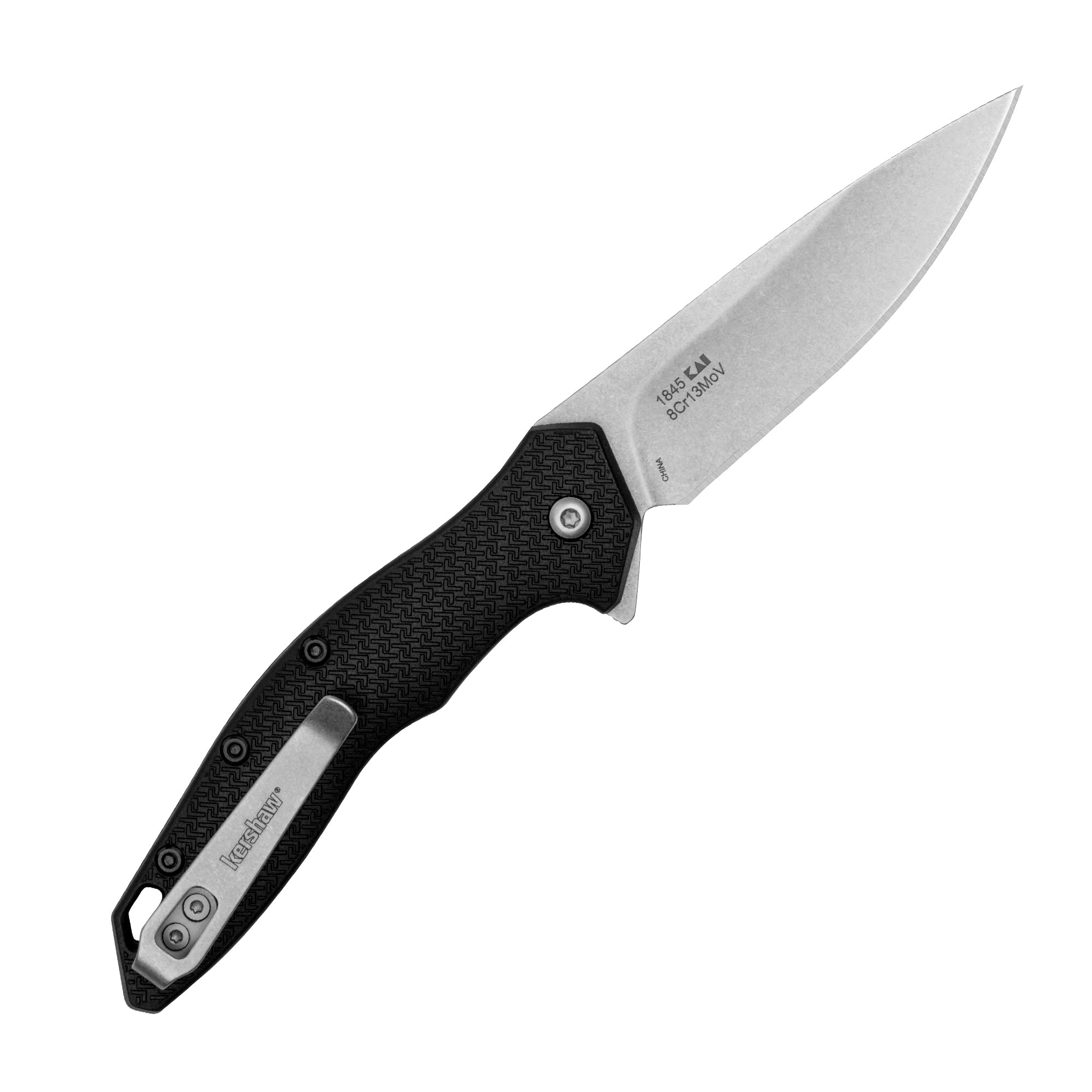 Kershaw Shoreline Pocket Knife, All Purpose 3 inch Blade, Deep Carry Pocketclip,BLACK