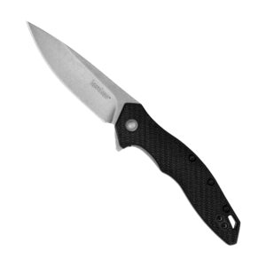 Kershaw Shoreline Pocket Knife, All Purpose 3 inch Blade, Deep Carry Pocketclip,BLACK