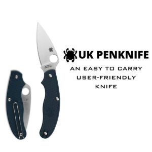 Spyderco UK Penknife Non-Locking Knife with 2.95" CPM S110V Steel Blade and Dark Blue Lightweight FRN Handle - PlainEdge - C94PDBL