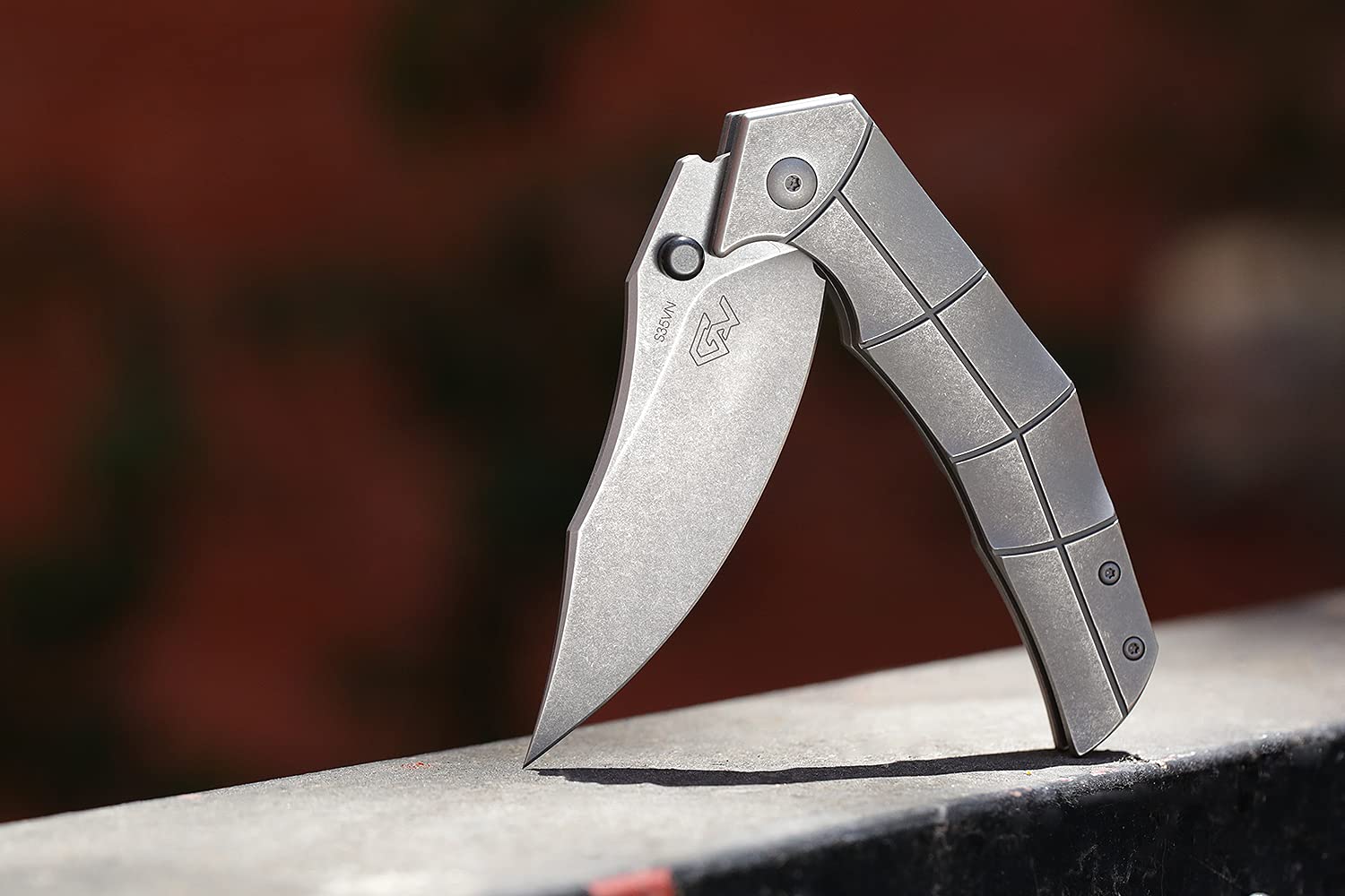 DROP Massdrop + Gavko Thresher Titanium Frame Lock Pocket Knife, Pelagic Sand, Right Hand