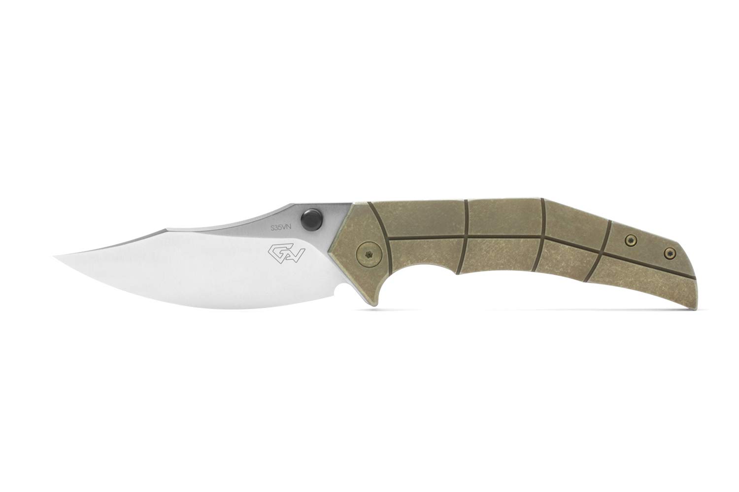 DROP Massdrop + Gavko Thresher Titanium Frame Lock Pocket Knife, Pelagic Sand, Right Hand