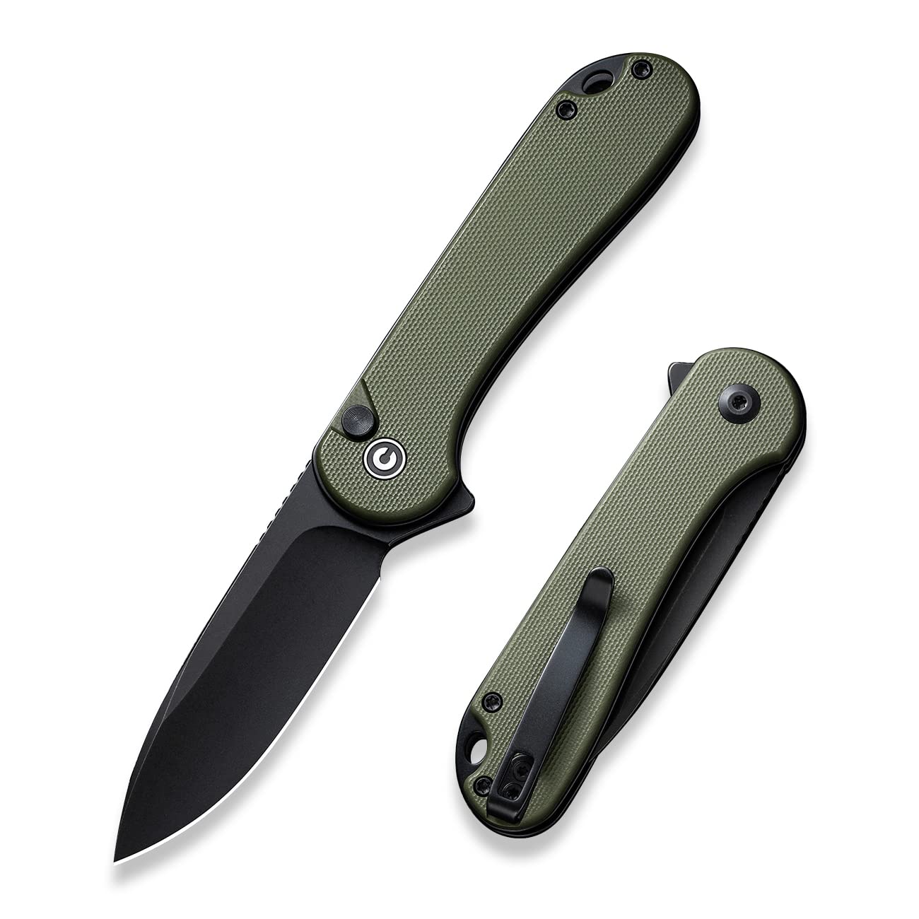 CIVIVI Elementum II Pocket Folding Knife, 2.96" Nitro-V Steel Blade G10 Handle Utility Knife with Deep Carry Pocket Clip for Camping Hiking Hunting C18062P-3