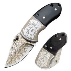 stardw mini folding pocket knife,cool knives,damascus pocket knife,edc pocket knife for camping,hiking,gift for men women everyday carry