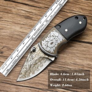 STARDW Mini Folding Pocket Knife,Cool Knives,Damascus Pocket Knife,EDC Pocket knife for Camping,Hiking,Gift for Men Women Everyday Carry