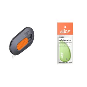 slice 10515 mini box cutter & micro ceramic blade, safety cutter, finger friendly, cuts blister packaging, paper & ideal for outline trims of shapes or coupons