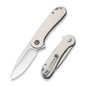 civivi folding pocket knife- elementum flipper knife with 2.96'' d2 blade g10 handle, ideal for outdoor edc gift c907a-3