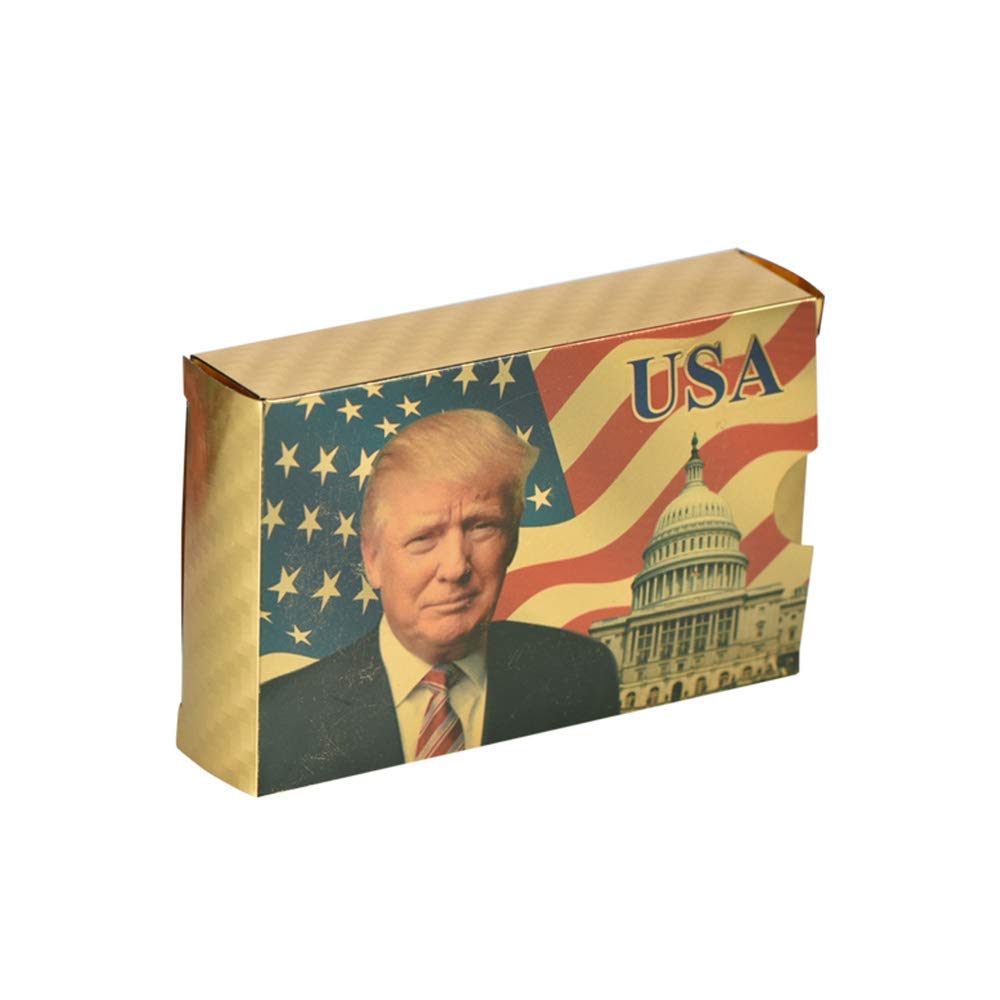 SW Donald Trump Playing Cards - Gold Playing Cards Deck of Waterproof Poker Cards for Game for Table Games Good Trump Gift for Men,