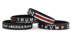 yangmics direct trump needs support - 4 trump take america back for president 2024 silicone bracelets - inspirational motivational wristbands - adults unisex gifts for men women