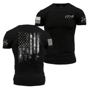 grunt style 1776 flag men's t-shirt (black,large)