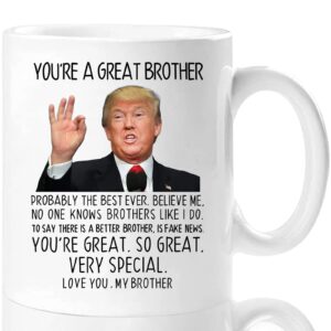 aurahouse you're a great brother mug, great brother coffee mug, birthday gag gifts for brother, christmas, father's day gifts for brother, funny brother mug present ceramic cup(white, 11oz)