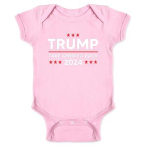 donald trump 2024 take back america graphic bodysuit, baby trump america shirt pink 6m