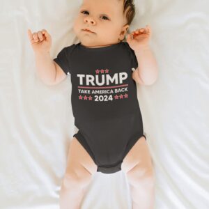 Donald Trump 2024 Take Back America Graphic Bodysuit, Baby Trump America Shirt Pink 6M