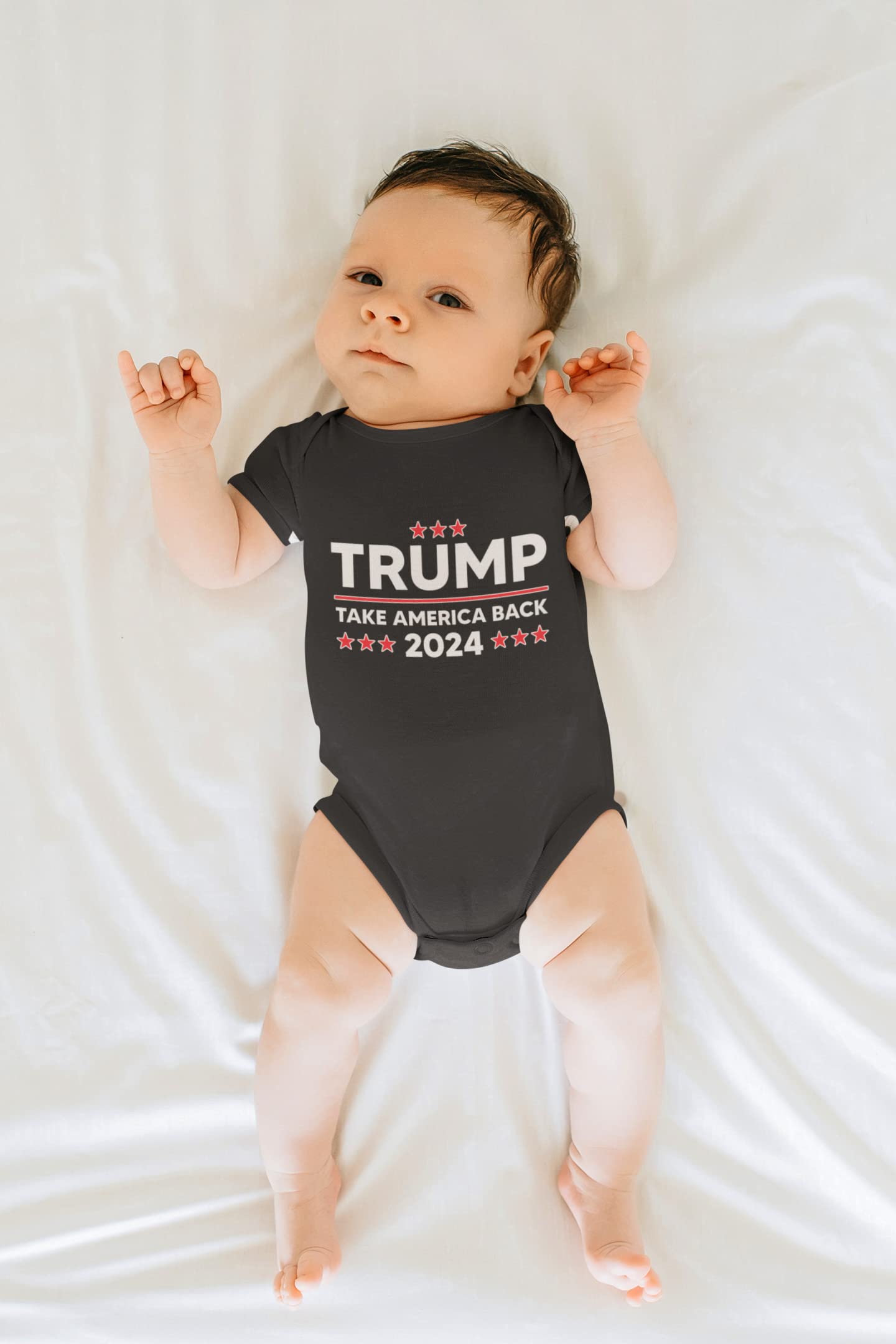 Donald Trump 2024 Take Back America Graphic Bodysuit, Baby Trump America Shirt Pink 6M