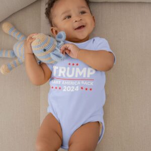 Donald Trump 2024 Take Back America Graphic Bodysuit, Baby Trump America Shirt Pink 6M