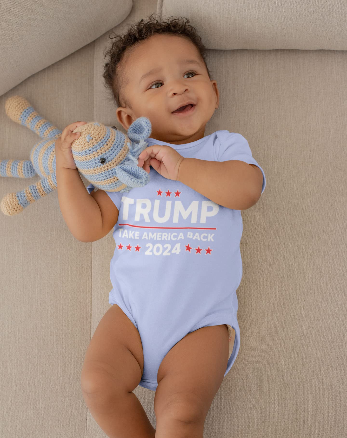 Donald Trump 2024 Take Back America Graphic Bodysuit, Baby Trump America Shirt Pink 6M