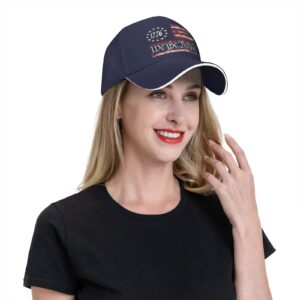 We-The-People-1776-Vintage-Usa-Flag Baseball Cap Adjustable Sandwich Cap Sandwich Cap Dad Hat Navy Blue