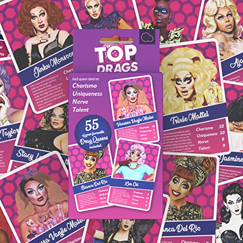 Top Drags Game - Trumps Card Game - Win Every Drag Queen to Win The Game - Suitable for Adults and Teenagers