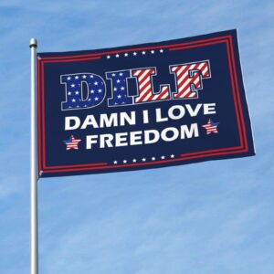 dsocuiubos college dorm posters for guys damn i love freedom dilf flag trump dorm room flags for guys bathroom stuff college flags for guys (color : colour, size : 30x45cm)