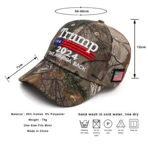 Trump Hat 2024 MAGA Hat Embroidered Take America Back Donald Trump Slogan USA Adjustable Mesh Red Baseball Cap for Woman Men