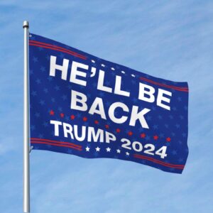 dsocuiubos college dorm posters for guys he’ll be back trump supporters flag trump flags for boys room bathroom stuff college flags for guys (color : colour, size : 120x180cm)