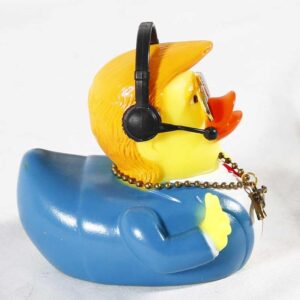 Large Rubber Duck Ornaments for Car Accessories Dashboard Decorations Trump Duck Toys with Sunglasses Headphones and Necklace (Style A)