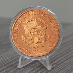 Donald J. Trump MAGA Hat Commemorative 1 oz Pure .999 Copper Round Challenge Coin in Capsule