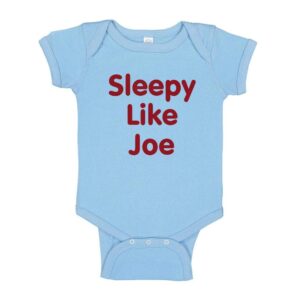 taty kids sleepy like joe funny trump 2024 election baby infant one piece bodysuit newborn light blue