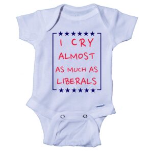 ink trendz i cry almost as much as liberals republican baby onesie (3-6 months)