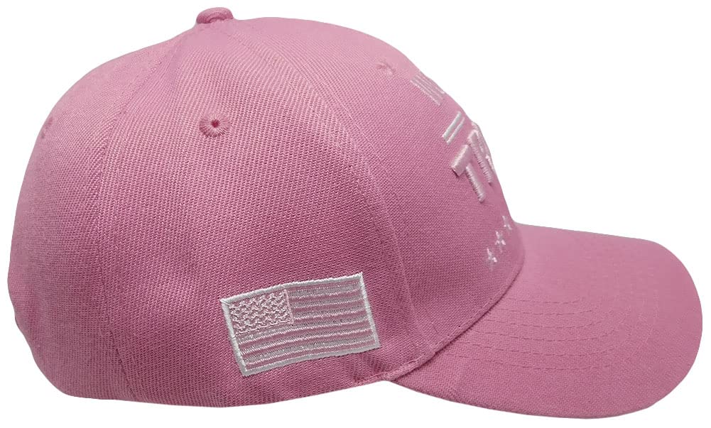 Trade Winds Women for Trump 2024 Pink with Light Pink Letters USA Adjustable Embroidered Baseball Cap Hat, 7 3/4