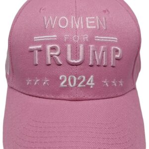 Trade Winds Women for Trump 2024 Pink with Light Pink Letters USA Adjustable Embroidered Baseball Cap Hat, 7 3/4