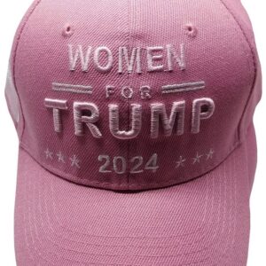 Trade Winds Women for Trump 2024 Pink with Light Pink Letters USA Adjustable Embroidered Baseball Cap Hat, 7 3/4