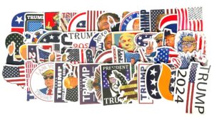 donald trump non-repeating decal sticker 50 pcs for 2024 presidential election campaign vote vinyl stickers for hydro flask water bottles laptop computer skateboard car bumper waterproof decals