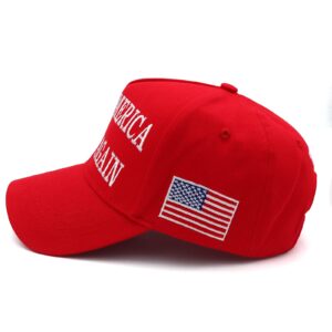 Trump 2024 45-47 MAGA Hat Make America Great Again Donald Trump Slogan with USA Flag Cap (Red MAGA Hat)