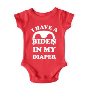 in my diaper i have a biden funny republican baby one piece 6 months red