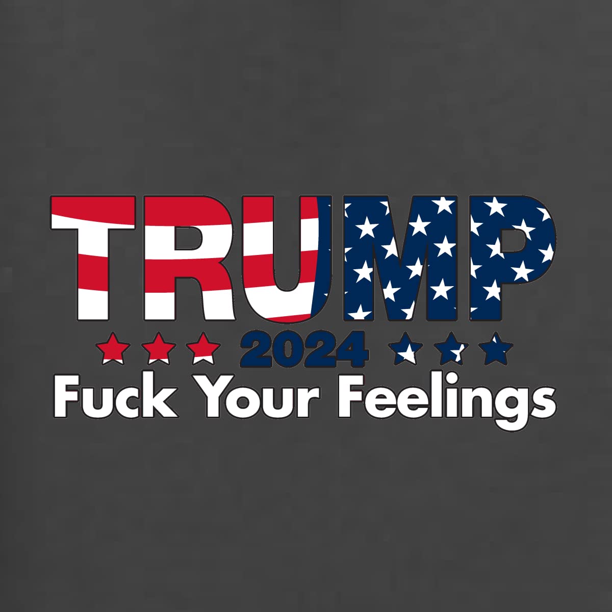 Wild Bobby Trump 2024 Fuck Your Feelings American Flag Political Unisex Graphic Hoodie Sweatshirt, Charcoal, X-Large