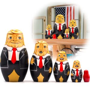 aevvv trump nesting dolls set of 5 pcs - trump decor - russian stacking dolls wooden - trump gifts - donald trump figurine - trump decorations