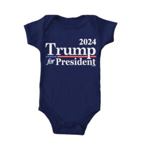 trump for president 2024 - maga 45 bodysuit (navy blue, 18 months)