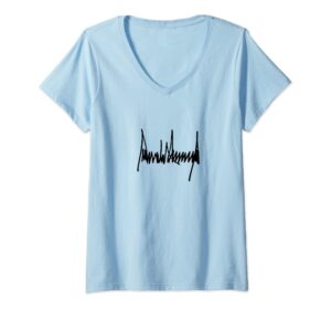 womens president trump signature v-neck t-shirt