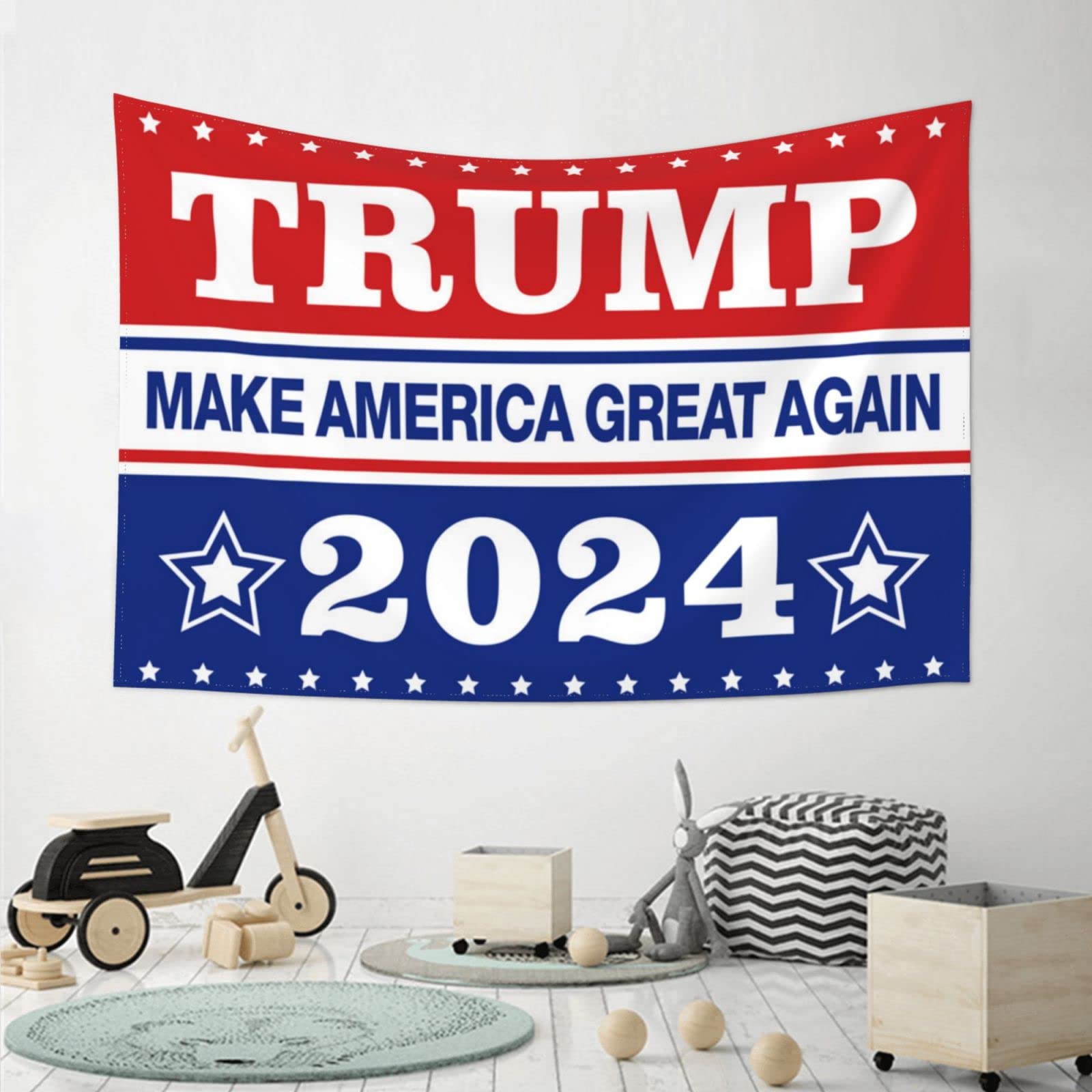 Small Wall Tapestry Trump 2024 Make America Great Again Tapestry Stuff for Your Room Wall Decor for Dorm (Size : 75X100CM)