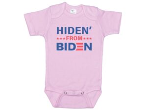 ebenezer fire republican onesie/hiden' from biden/conservative baby outfit/trump bodysuit (pink short sleeve, 6-12m)