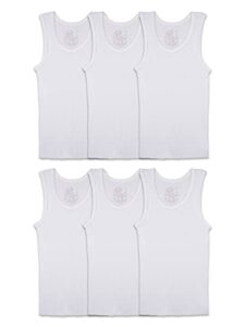 fruit of the loom boys cotton tank top undershirt (multipack) underwear, toddler - 6 pack white, 4-5t us