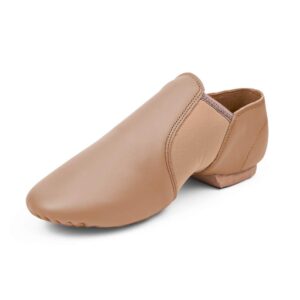 stelle jazz shoes for girls boys leather unisex slip-on dance shoes (toddler/little kid/big kid)(tan,11ml)