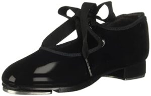 capezio girls jr. tyette tap shoe, black patent, 9.5 w us toddler