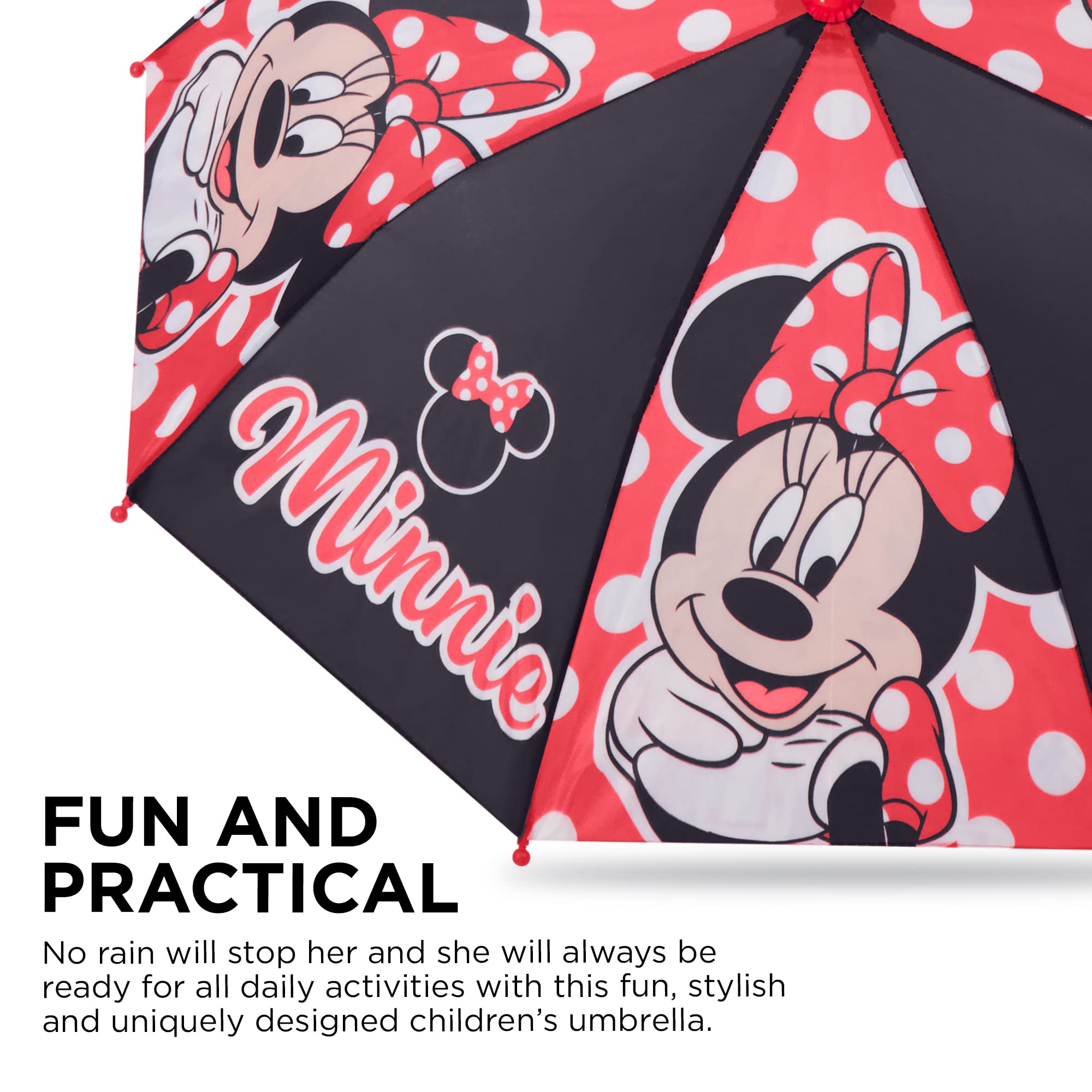 Disney Kids Umbrella and Poncho Raincoat Set, Minnie Mouse/Moana/Vampirina Girls Rain Wear For Toddler 2-3 or Kids 4-7