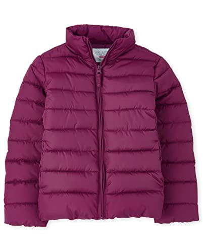 The Children's Place Girls' Medium Weight Puffer Jacket, Wind, Water-Resistant, Rose Parade, Small (5/6)